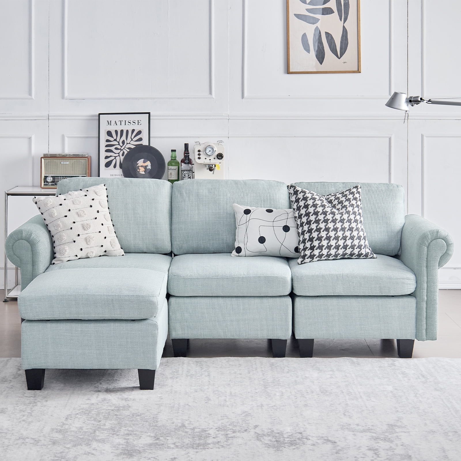 Mxfurhawa Modular Couches and Sectional Sofas, L Shaped Sectional Couch ...