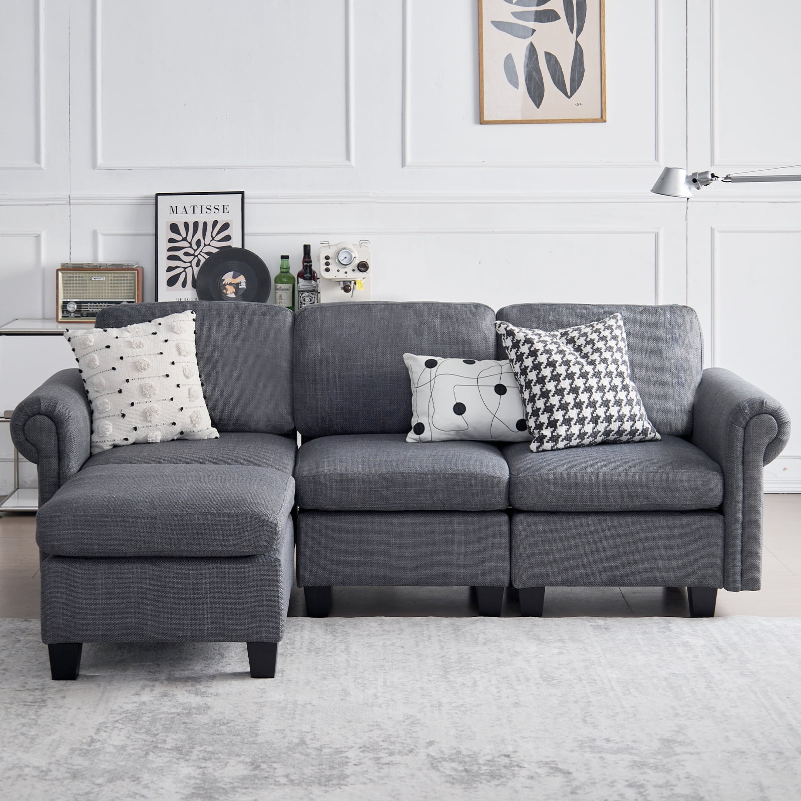 Mxfurhawa Modular Couches and Sectional Sofas, L Shaped Sectional Couch ...