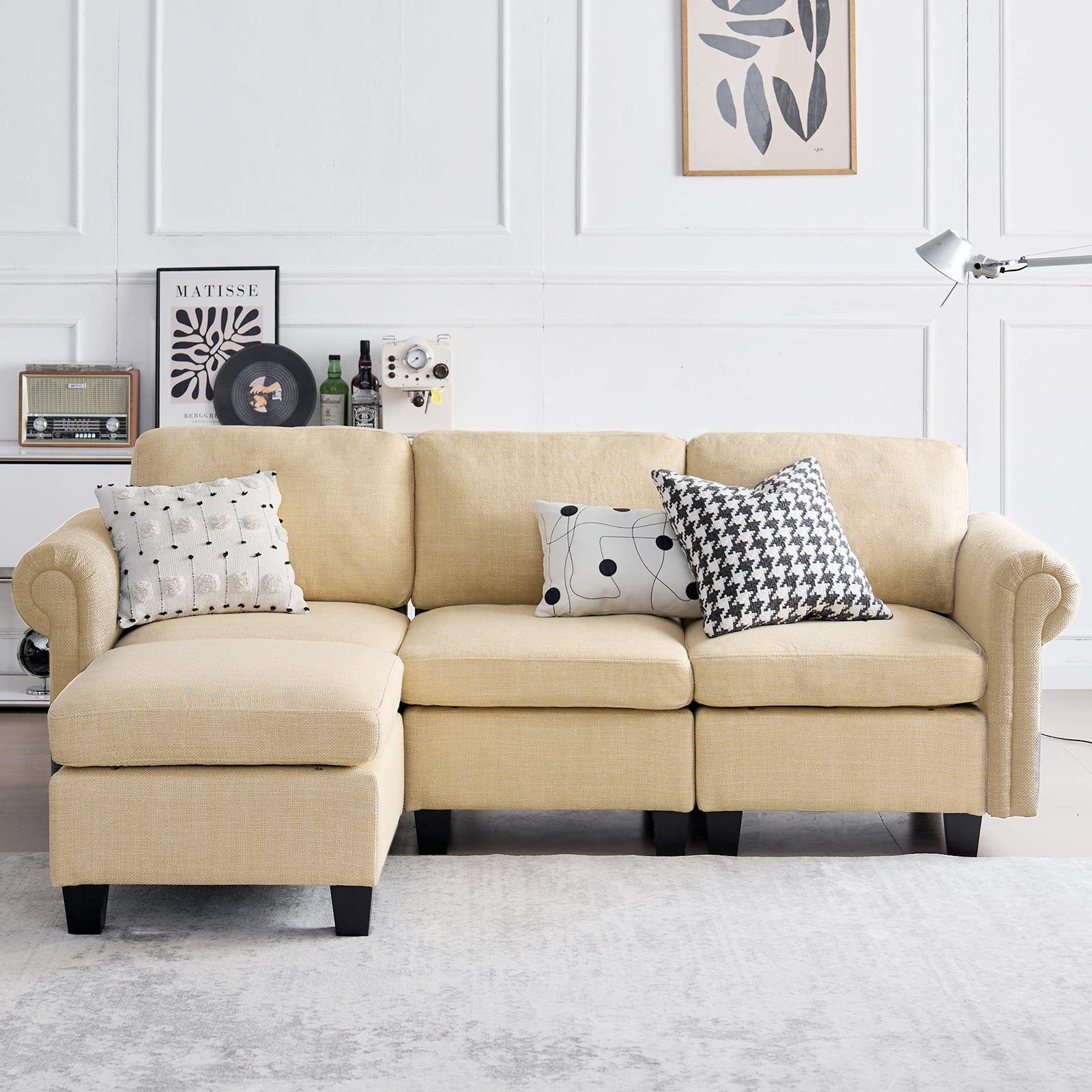 Mxfurhawa Modular Couches and Sectional Sofas, L Shaped Sectional Couch ...