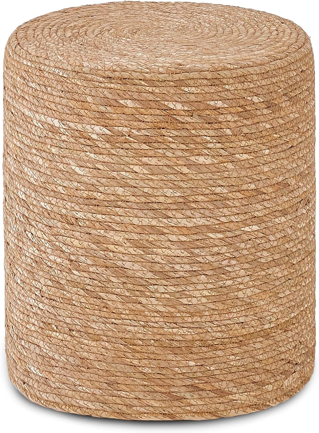 Mxfurhawa Round Ottoman, Natural Hand Braided Pouffe, Footstool with ...