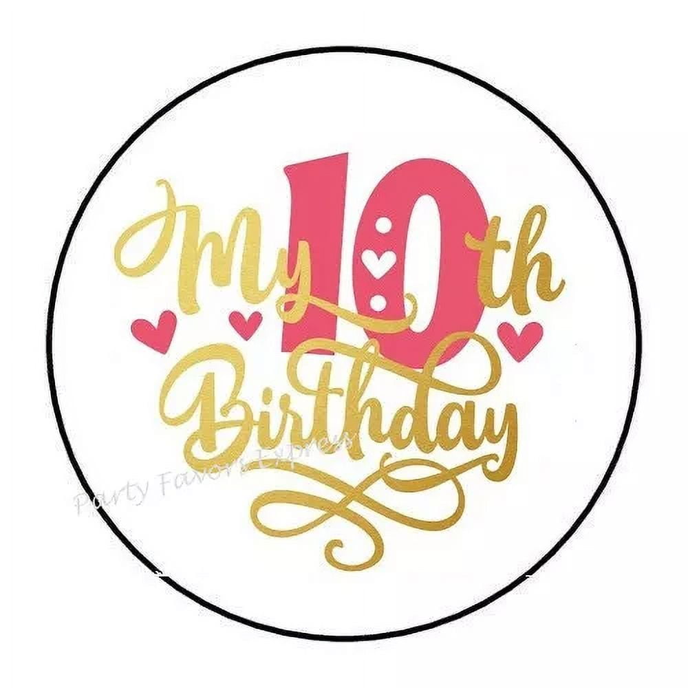 My 10Th Birthday Sticker Party Favors Sticker Envelope Seals Labels ...