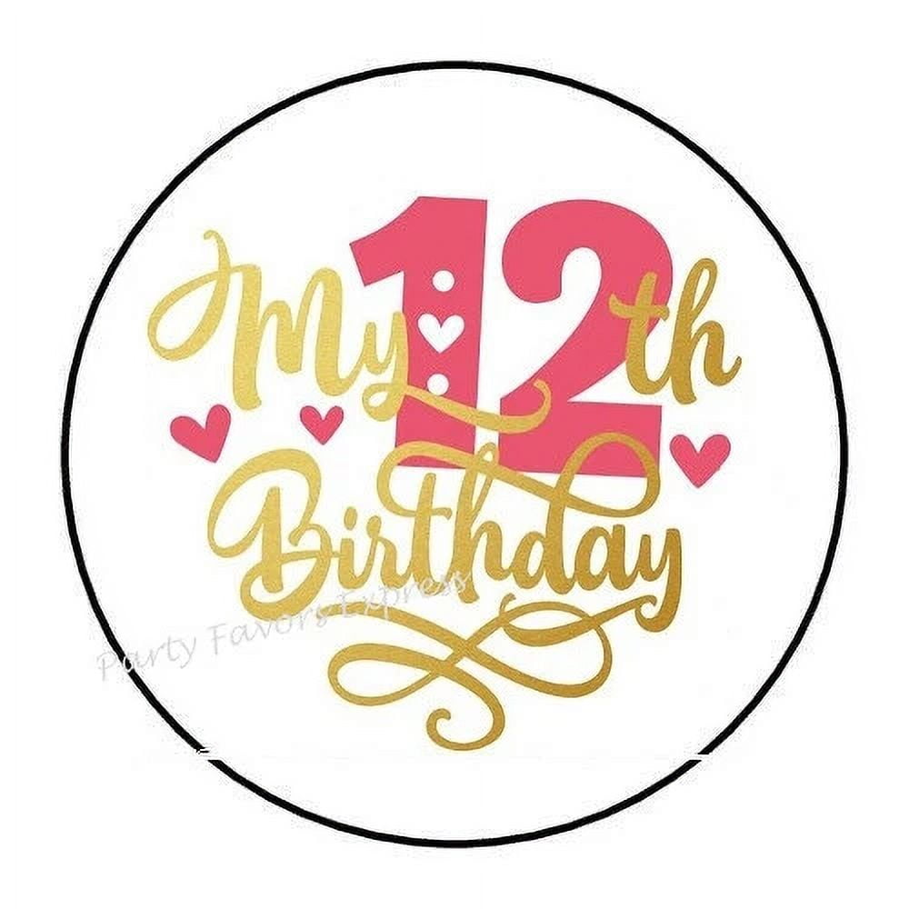 My 12Th Birthday Stickers Party Favors Phone Decal Water Bottle ...