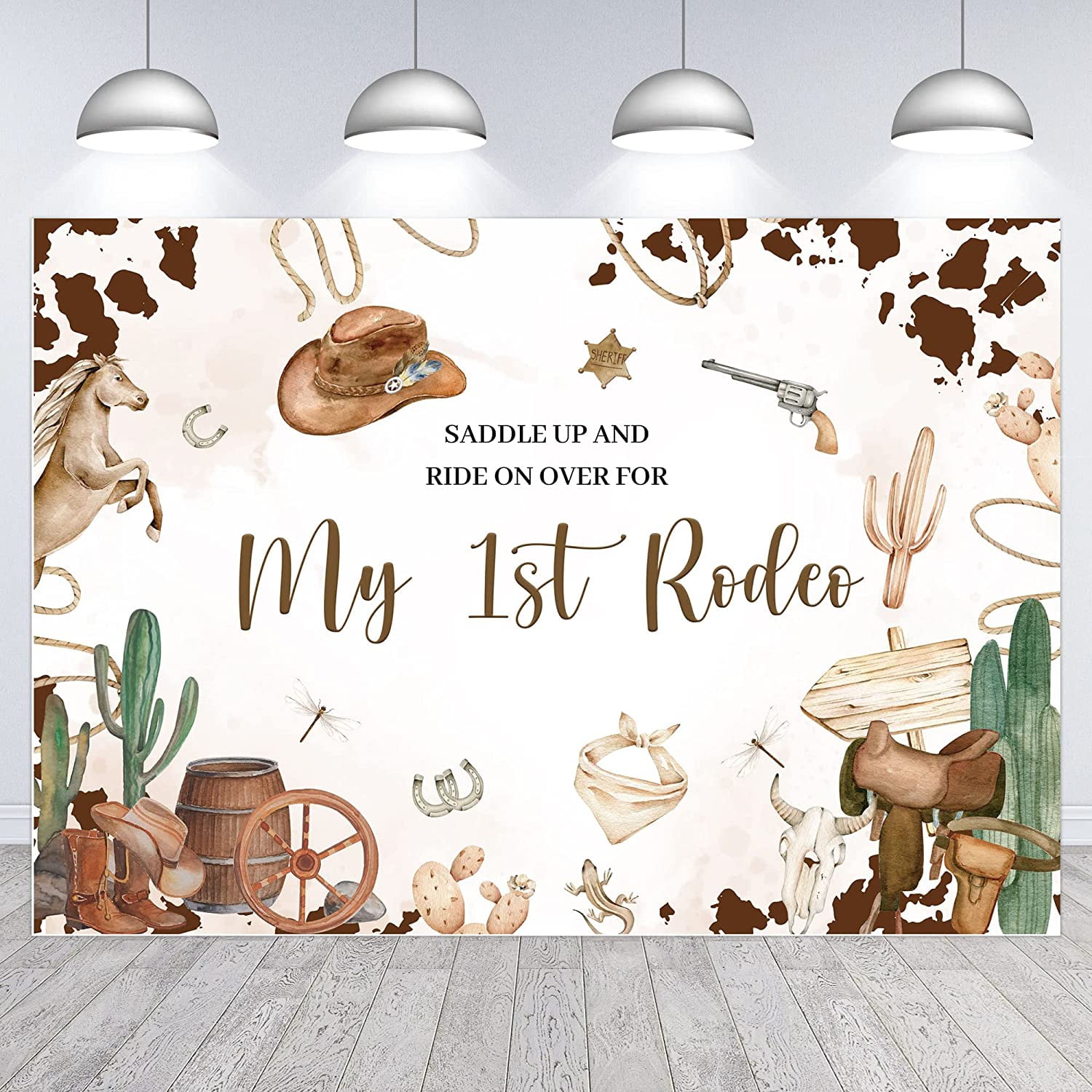 My 1st Rodeo Backdrop Western Cowboy First Birthday Background for Girl ...