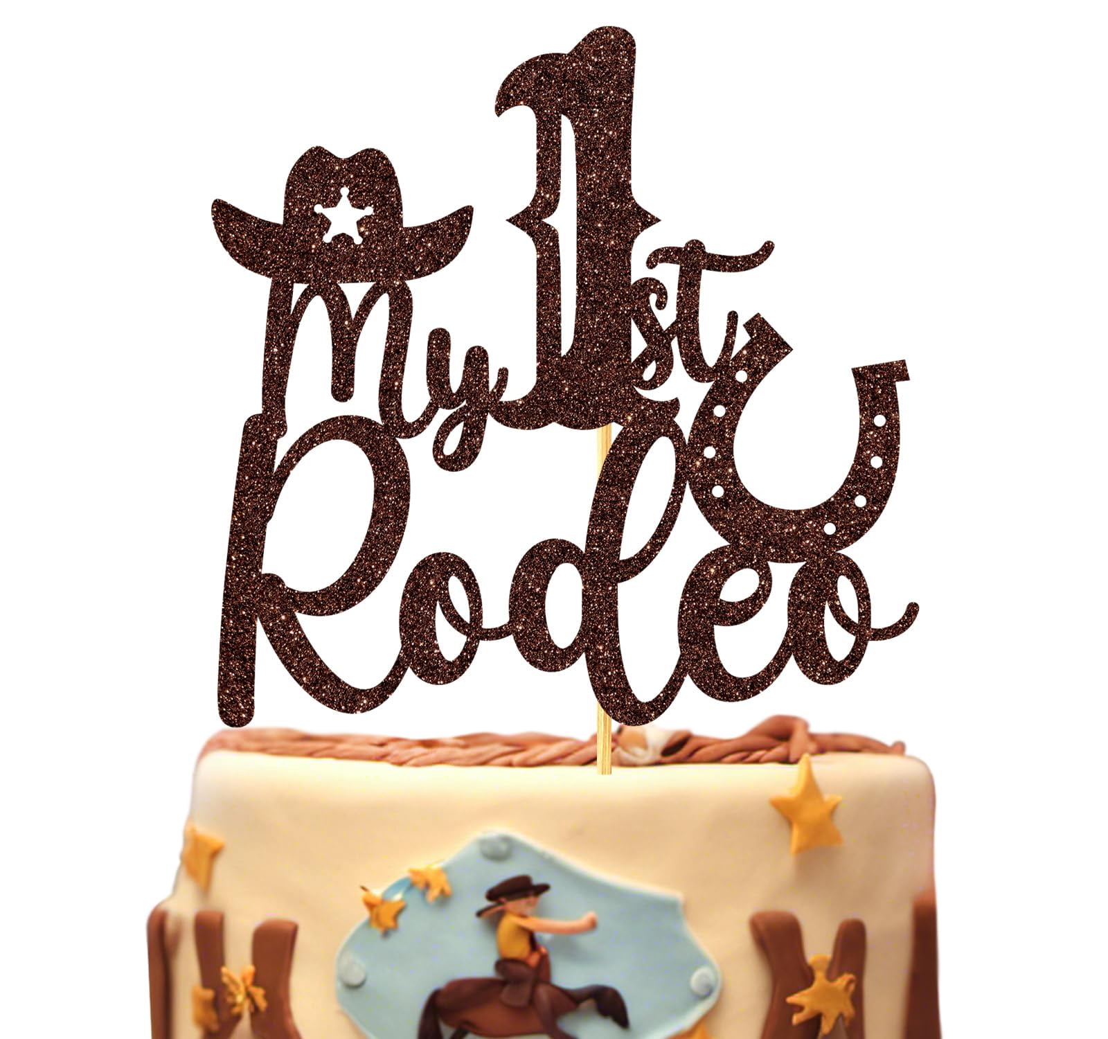 My 1st Rodeo Cake Topper, Western Cowboy H2FSDCowgirl Theme Cake Decor ...
