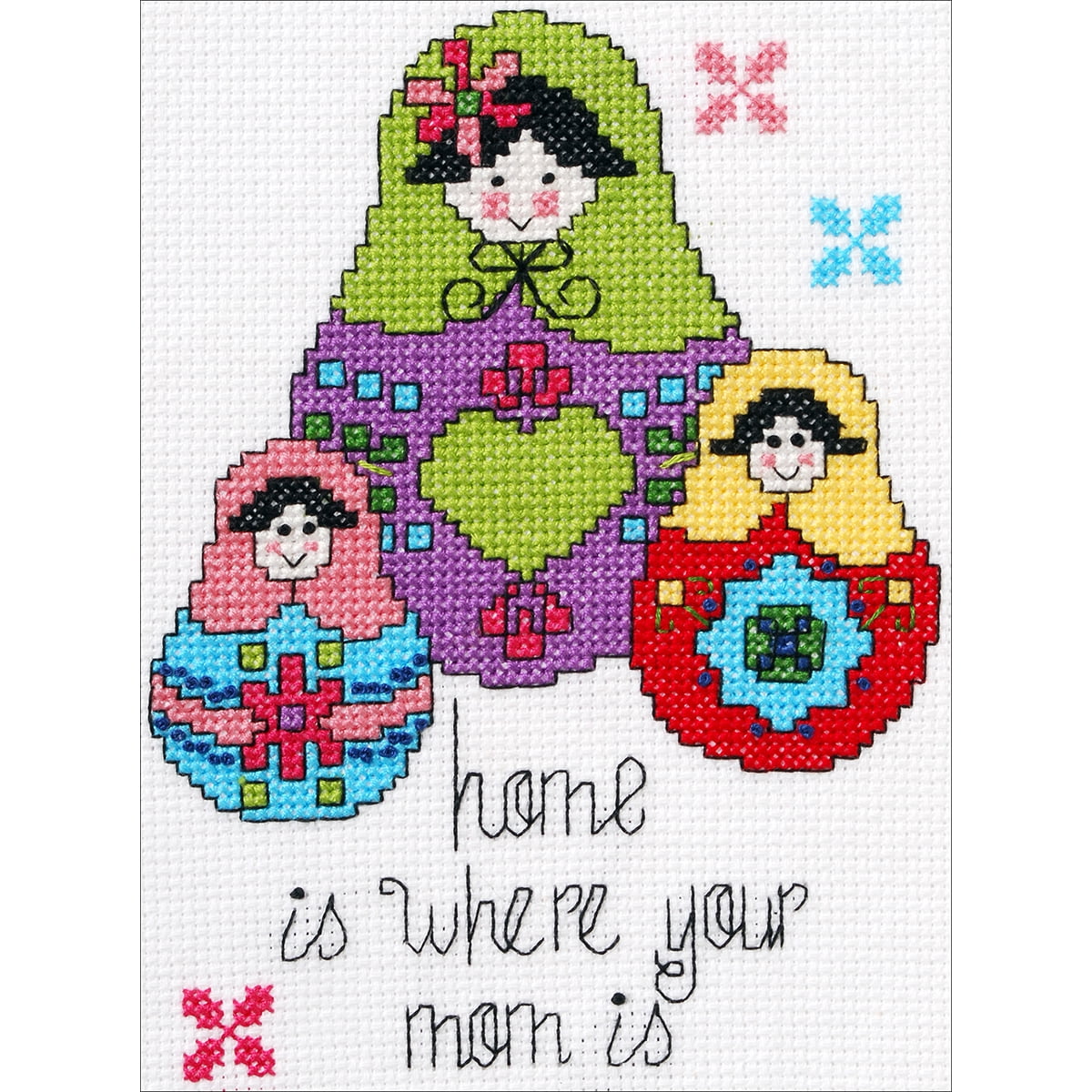 My 1st Stitch Home Is Where Mini Counted Cross Stitch Kit-5"X7" 14 ...