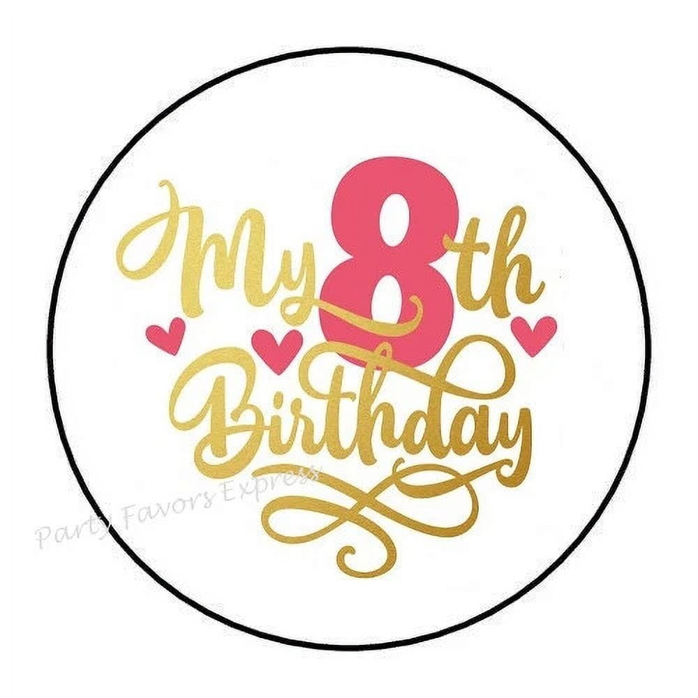 My 8Th Birthday Stickers Party Favors Phone Decal Water Bottle Stickers ...