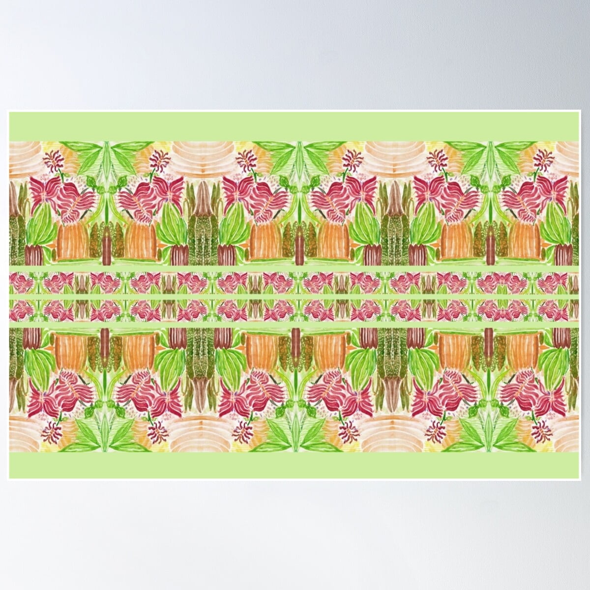 My Abstract Garden Design In Warm Colors Poster Wall Art, Modern Wall ...