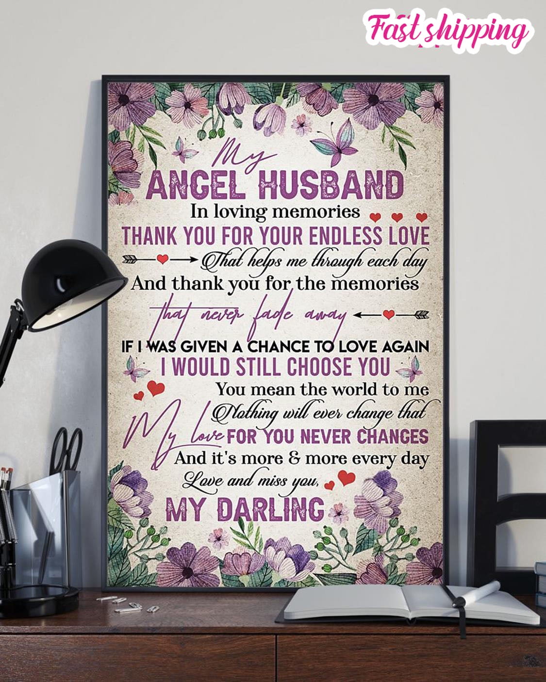 My Angel Husband Vintage Purple Flower Nothing Will Ever Change You ...