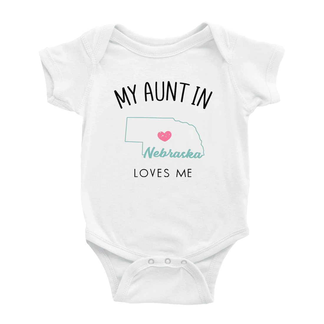 My Aunt In Nebraska Loves Me Baby Short Sleeve Romper Bodysuits 3-6 ...