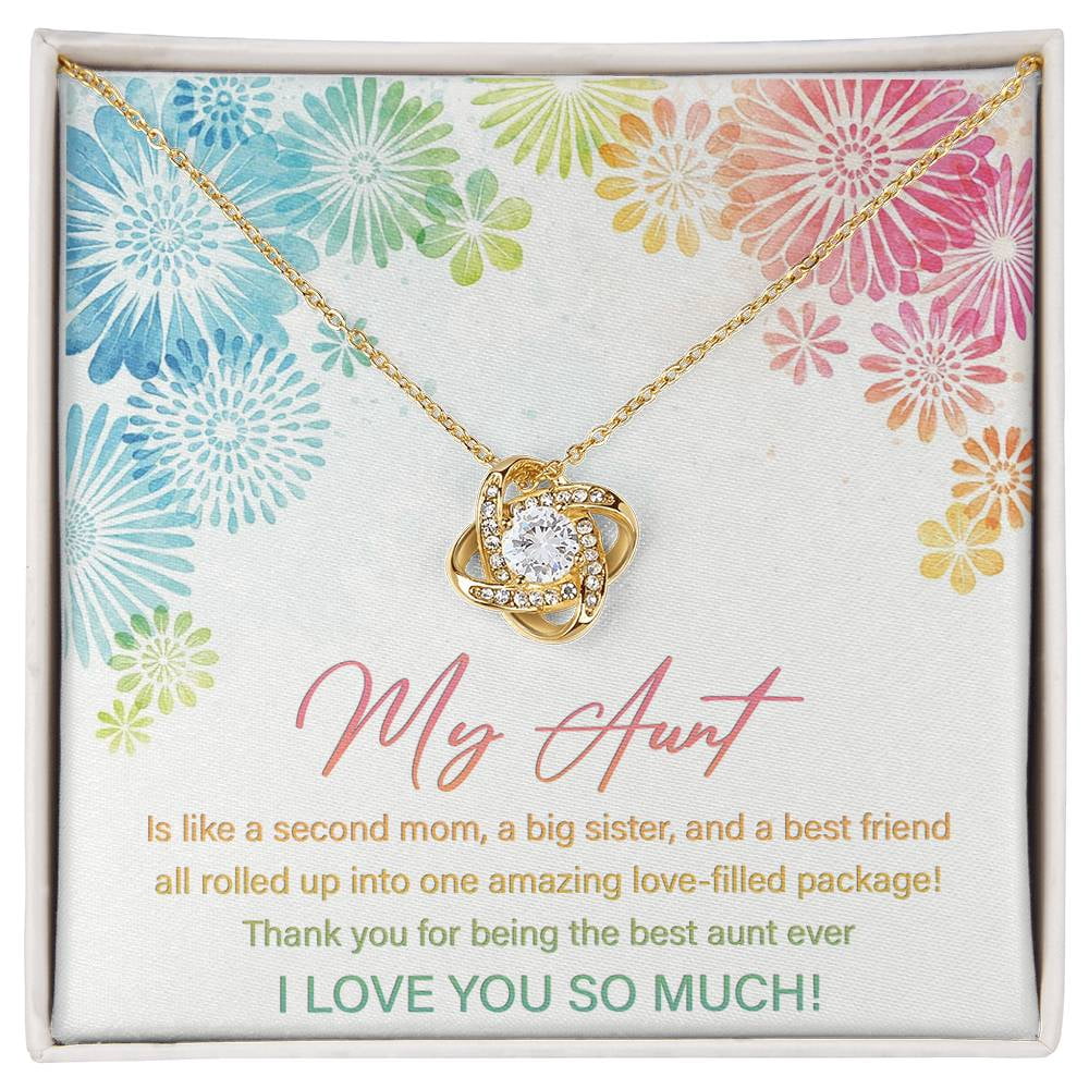 My Aunt My Second Mom Mother's Day Message Card - Love Knot Necklace ...