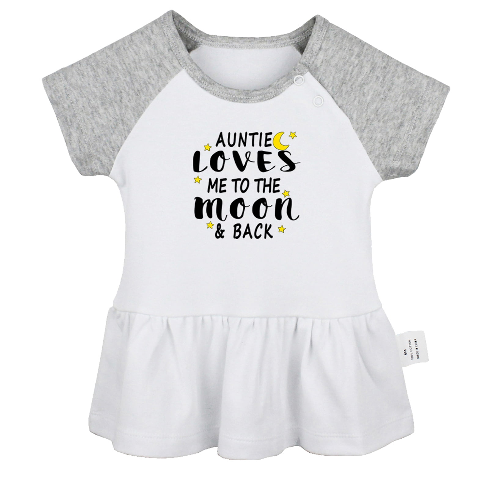 My Auntie Loves Me To The Moon and Back Funny Dresses For Baby, Newborn ...