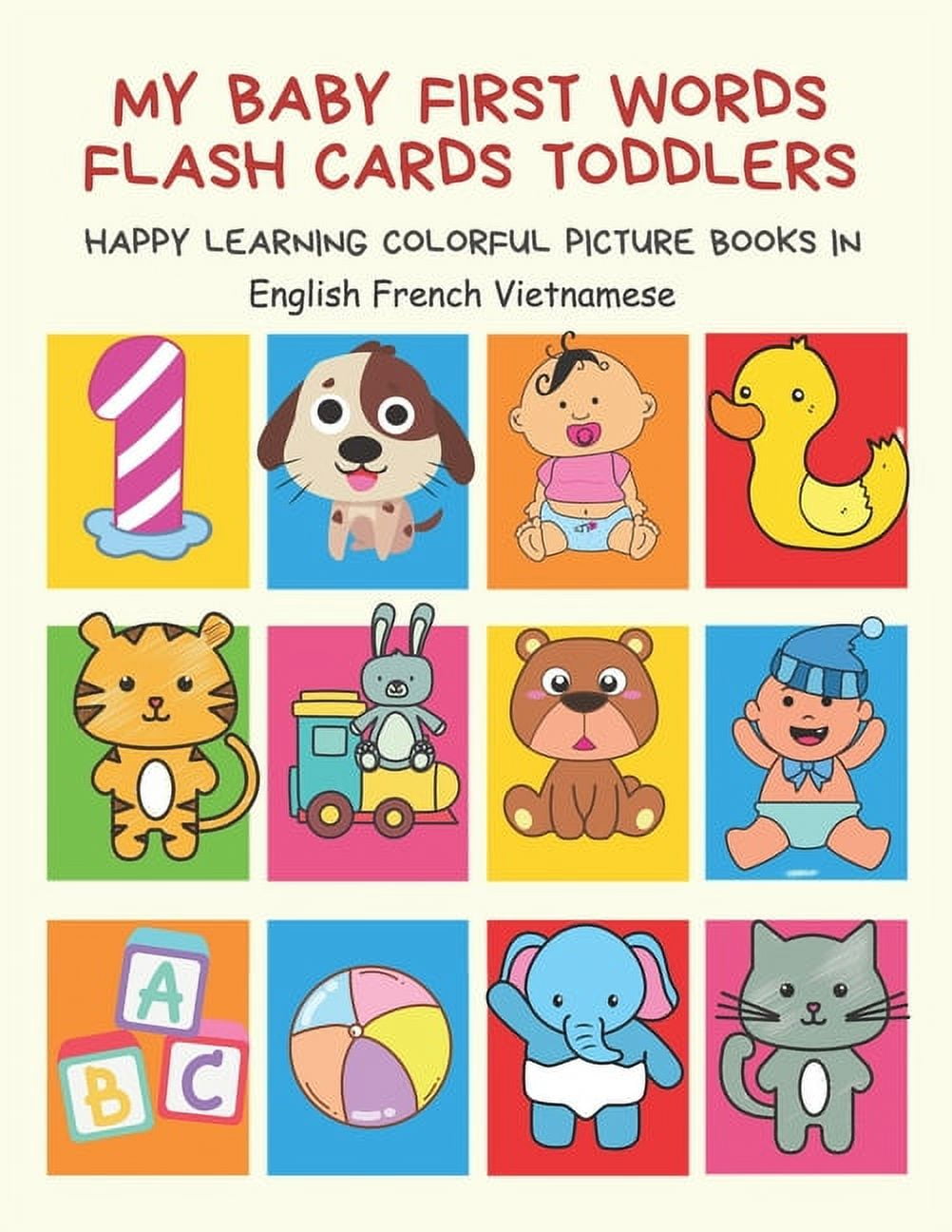 My Baby First Words Flash Cards Toddlers Happy Learning Colorful ...