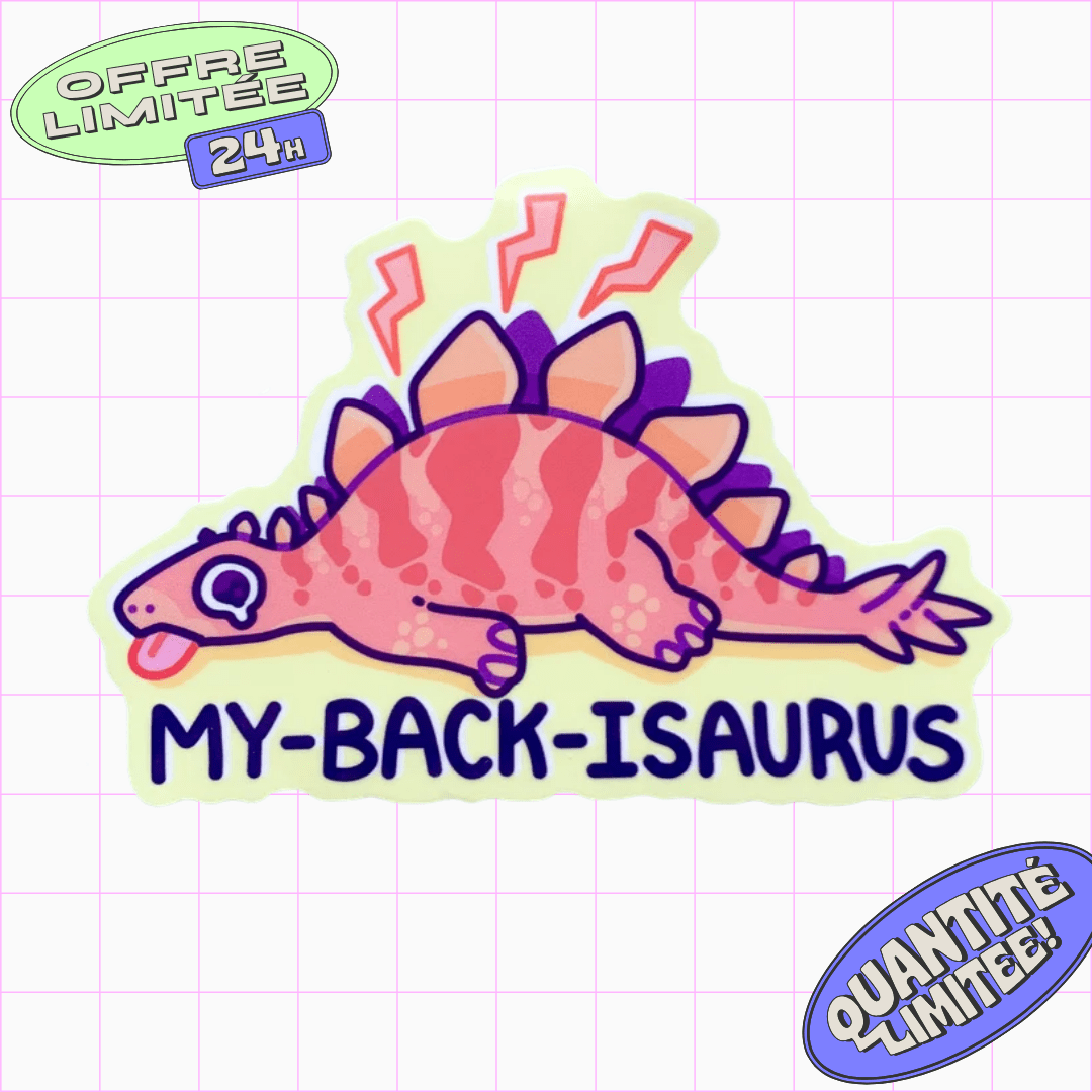 My-Back-Is-Saurus Sticker | Back Pain Sore Dinosaur Design | 4 INCH ...