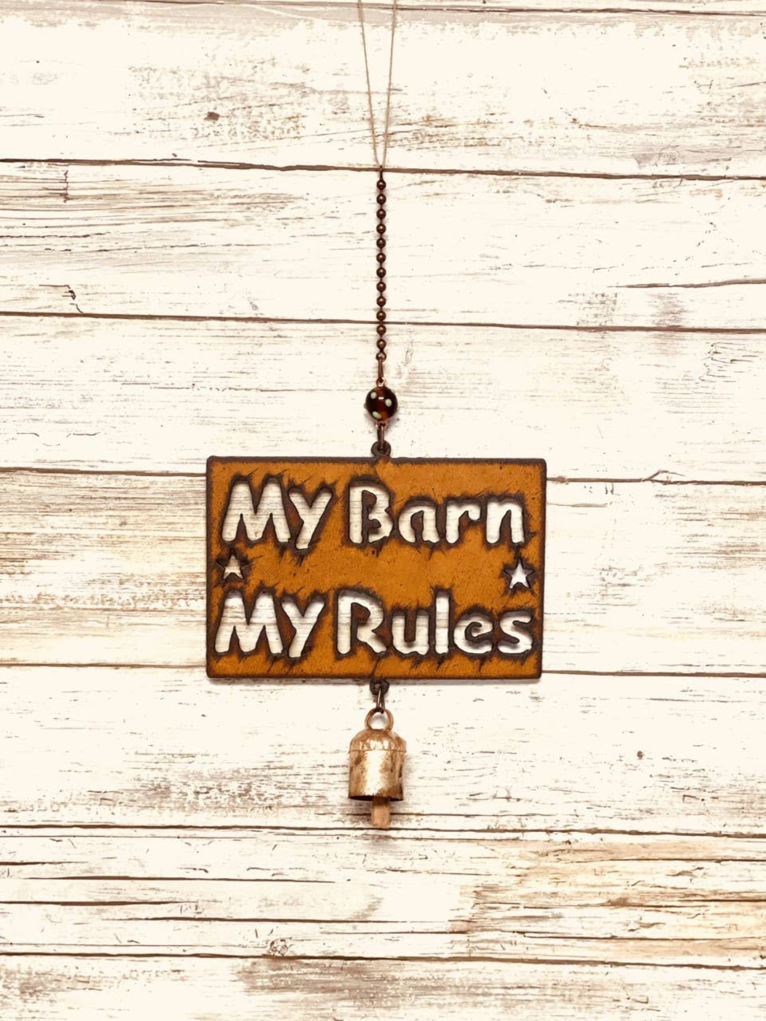My Barn My Rules Bell Western Garden Chime - Walmart.com