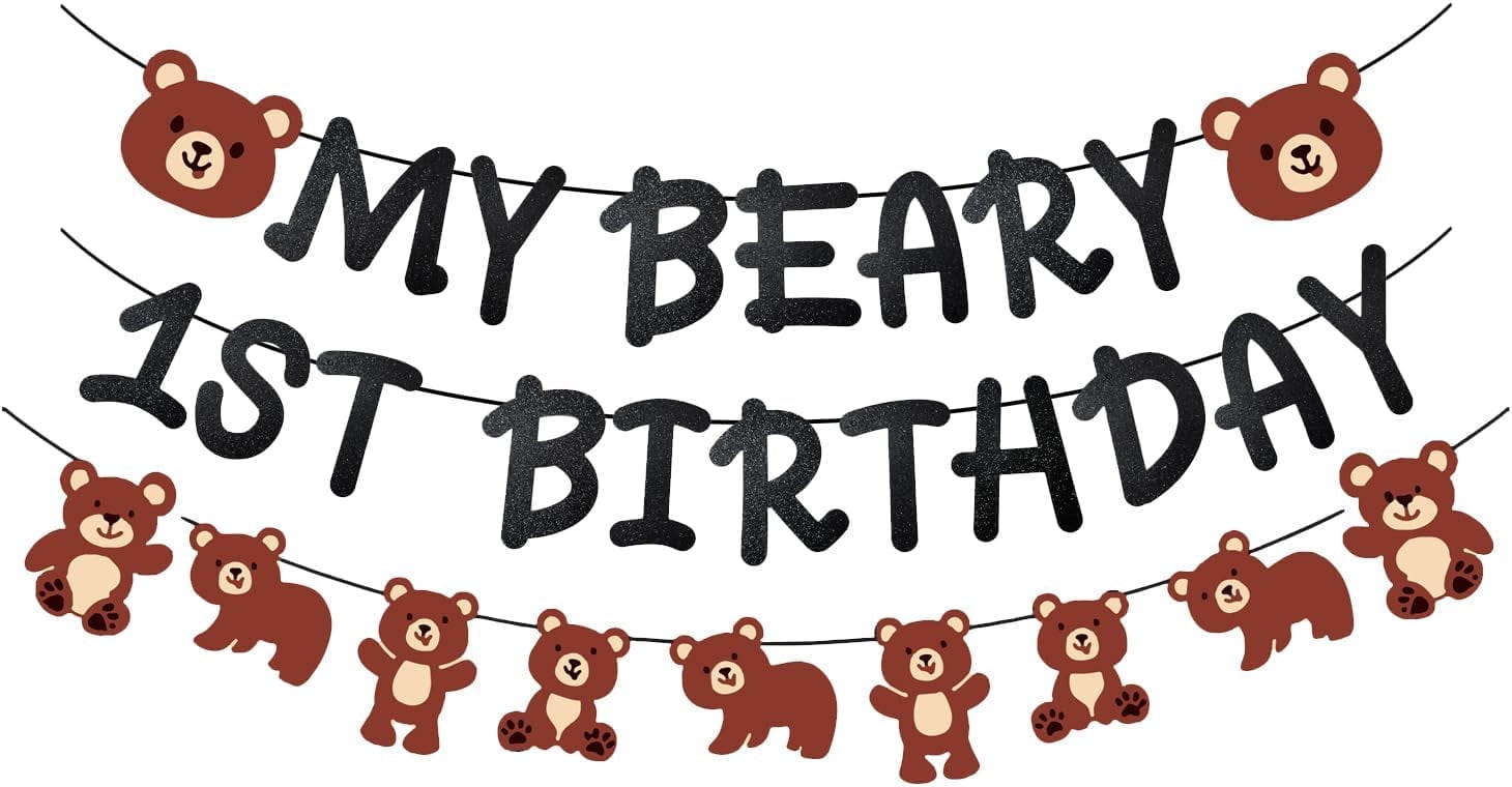 My Beary 1st Birthday Banner for Teddy Bear First Birthday Bear Themed ...