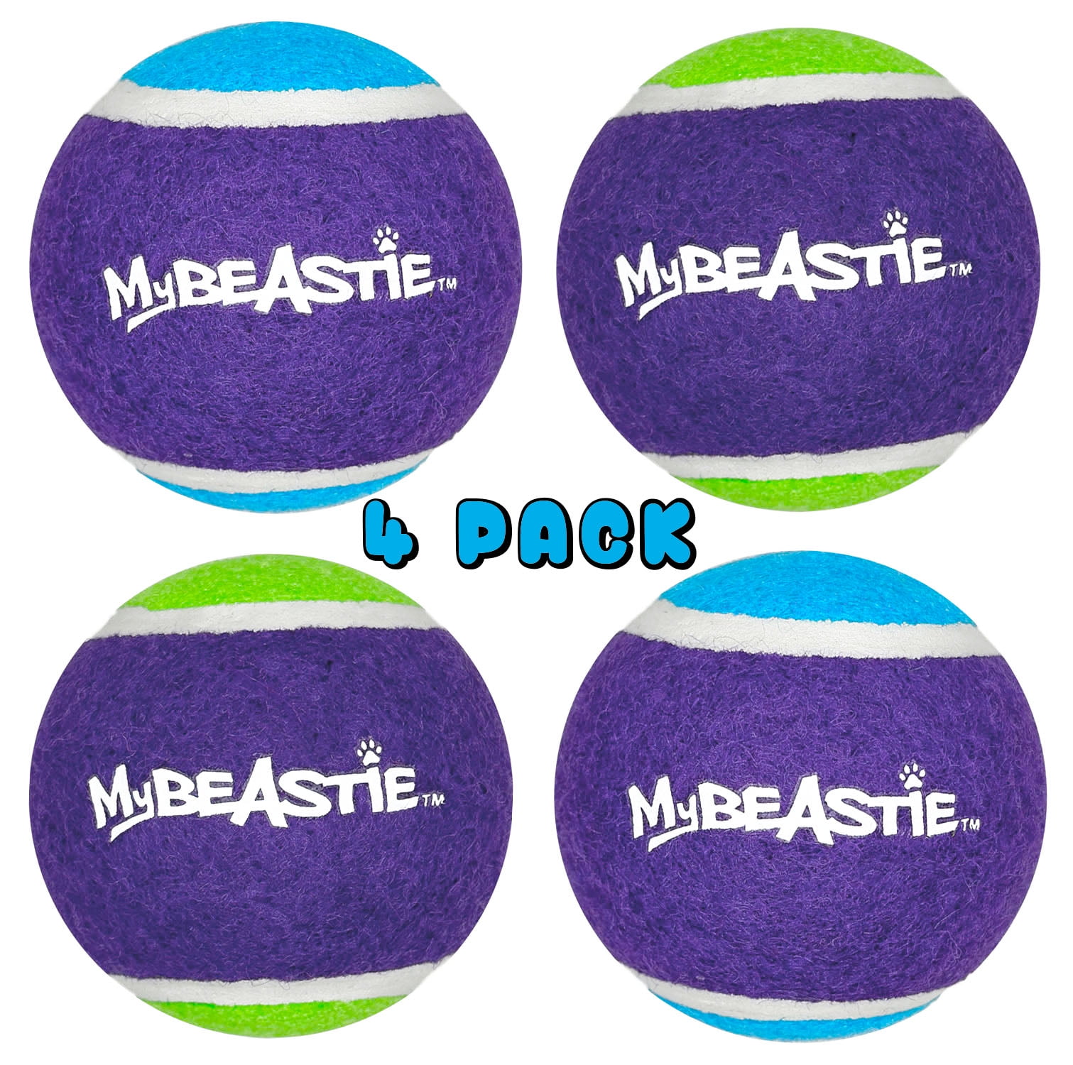 My Beastie Squeak N'Fetch Squeaker Tennis Ball 4 Pack - Walmart.com