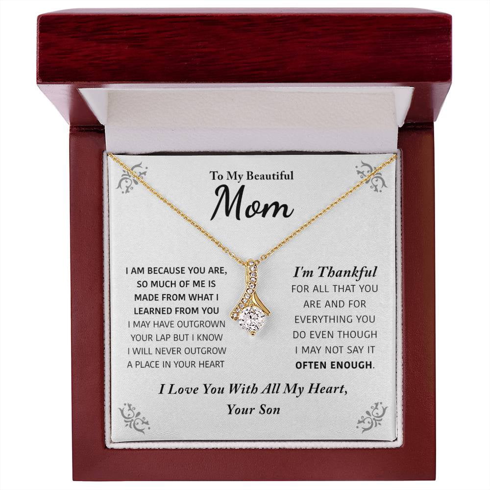 My Beautiful Mom - I am because you are, Alluring Beauty Necklace, 14k ...