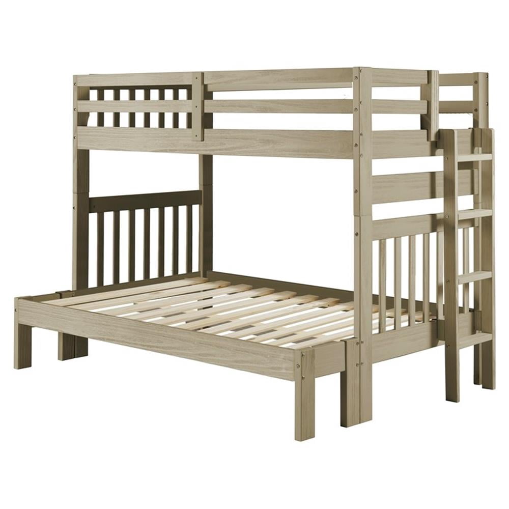 My Bed Now Olympus Twin-over-Full Solid Wood Bunk Bed with Ladder in ...