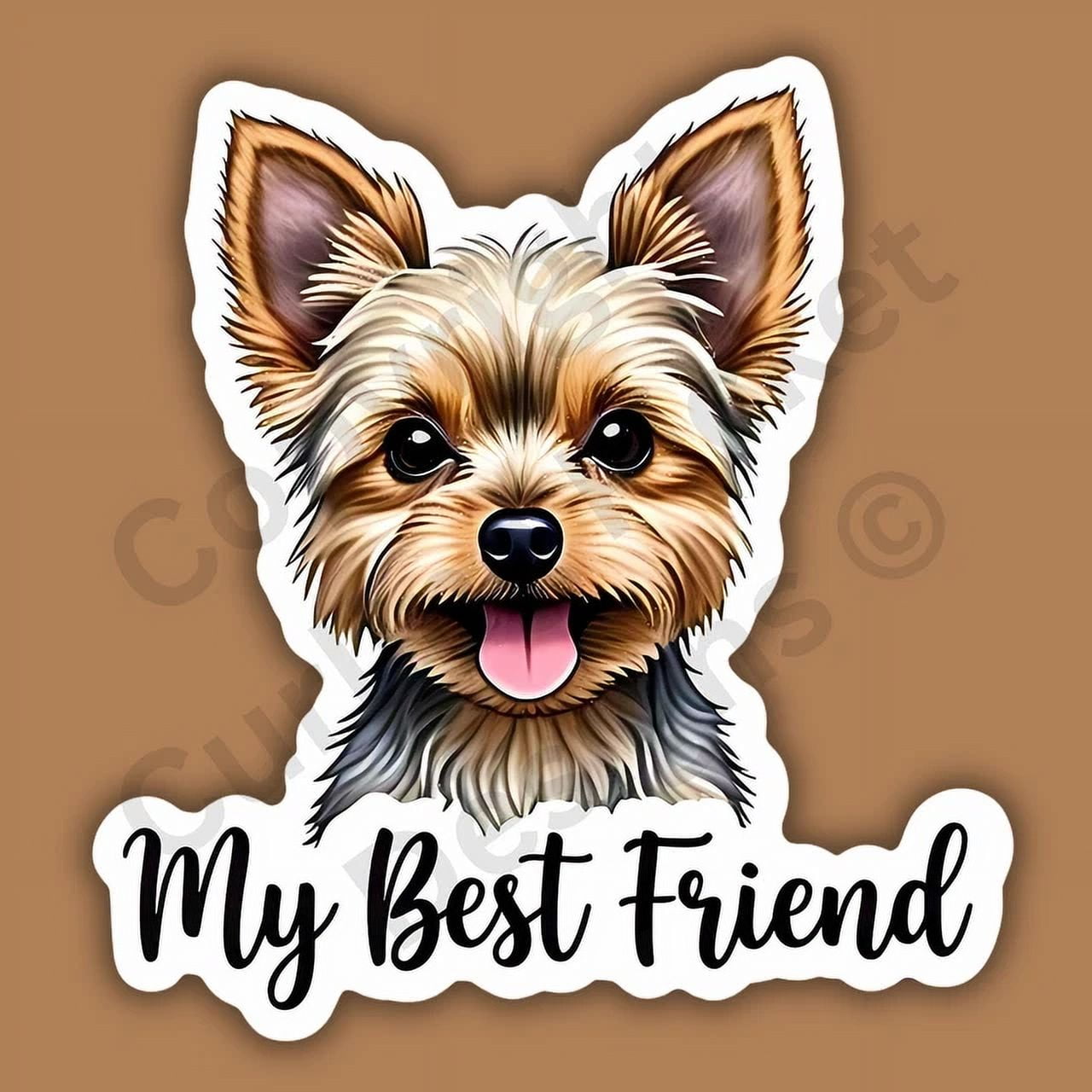 My Best Friend Yorkie Yorkshire Terrier Dog Breed Cute Sticker Phone ...