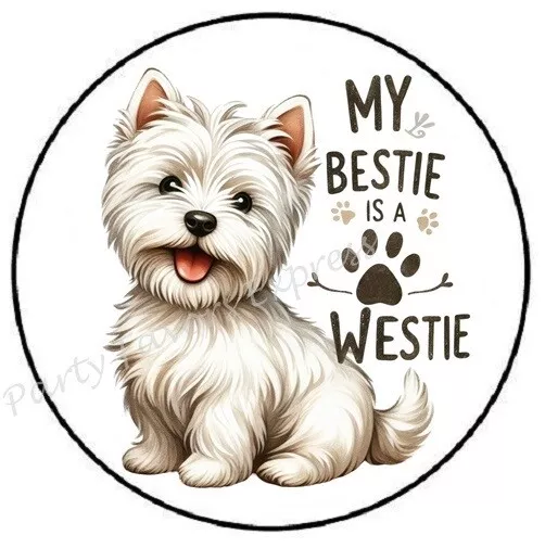 My Bestie Is A Westie Dog Sticker Party Favors Sticker Envelope Seals ...