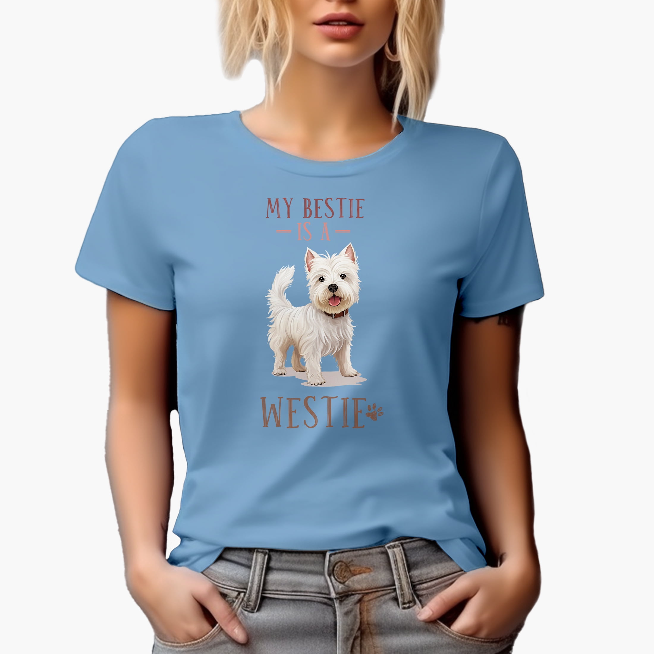 My Bestie Is a Westie with a West Highland White Terrier Dog Art Merch ...