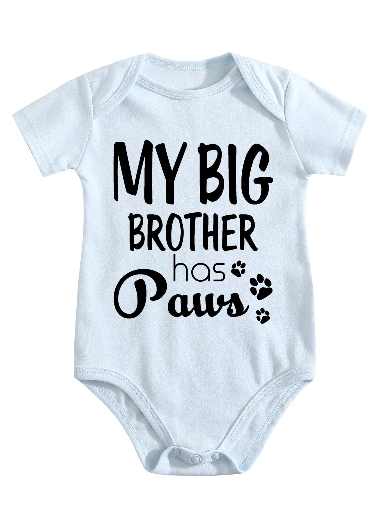 My Big Brother Has Paws Baby Bodysuit Funny Newborn Outfit Cut Boy Girl ...