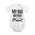My Big Brother Has Paws Baby Bodysuit Funny Newborn Outfit Cut Boy Girl ...