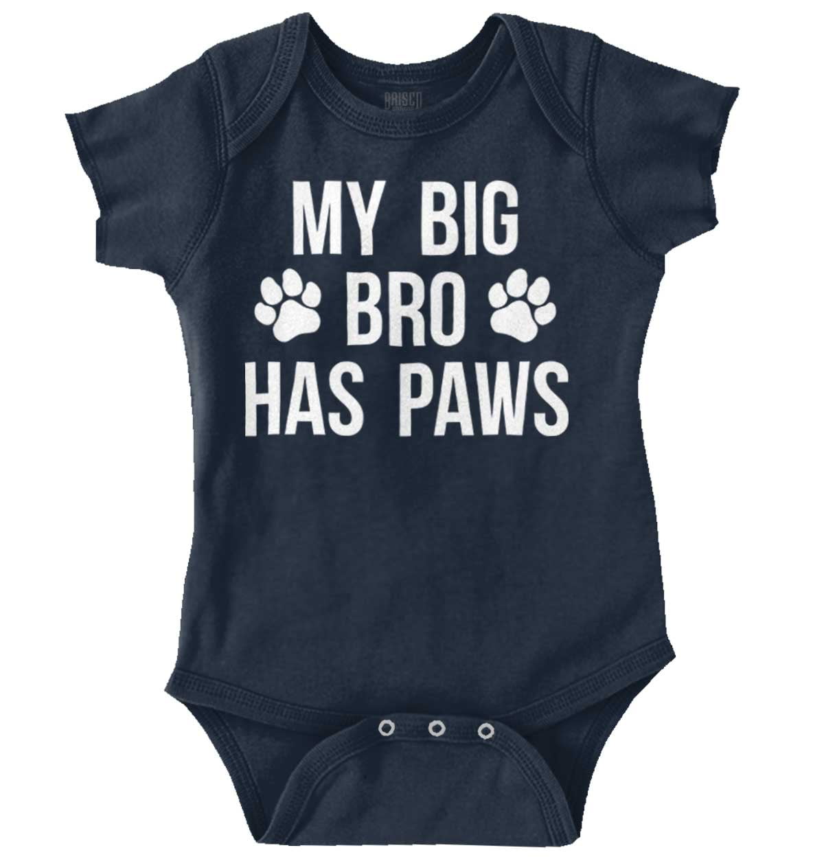 My Big Brother Has Paws Romper Boys or Girls Infant Baby Brisco Brands ...
