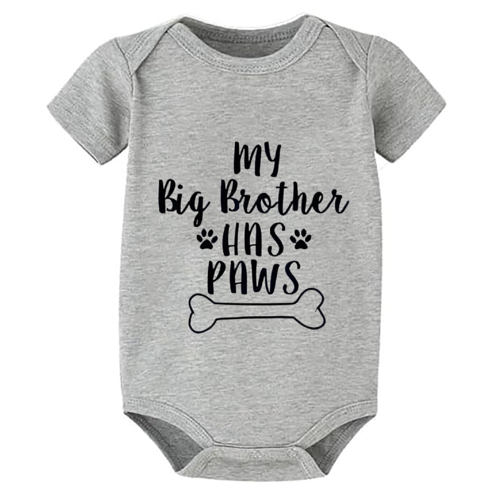 My Big Brother Has Paws Take Home Baby Girl Outfit Short Sleeve Baby ...