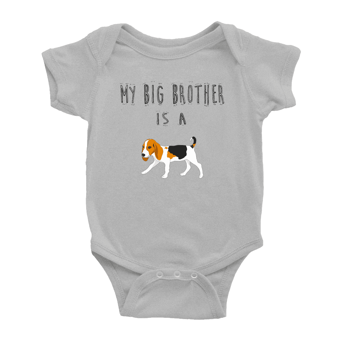 My Big Brother Is A Beagle Dog Funny Baby Bodysuit Boy Girl Unisex ...