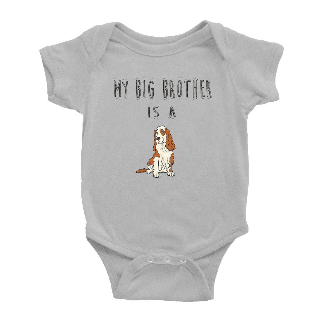 My Big Brother Is A English Cocker Spaniel Dog Funny Baby Clothing ...