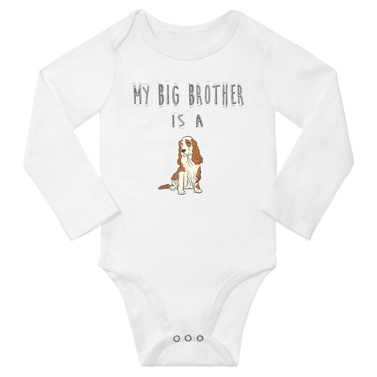 My Big Brother is a English Cocker Spaniel Dog Funny Baby Long Sleeve ...