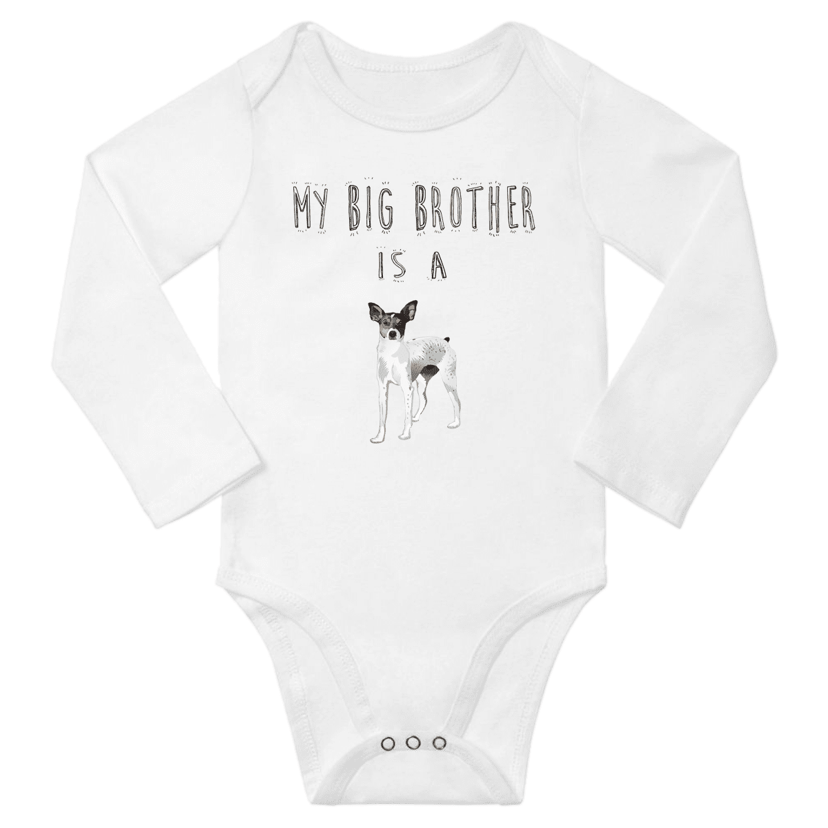 My Big Brother is a RAT Terrier Dog Cute Baby Long Sleeve Clothing ...