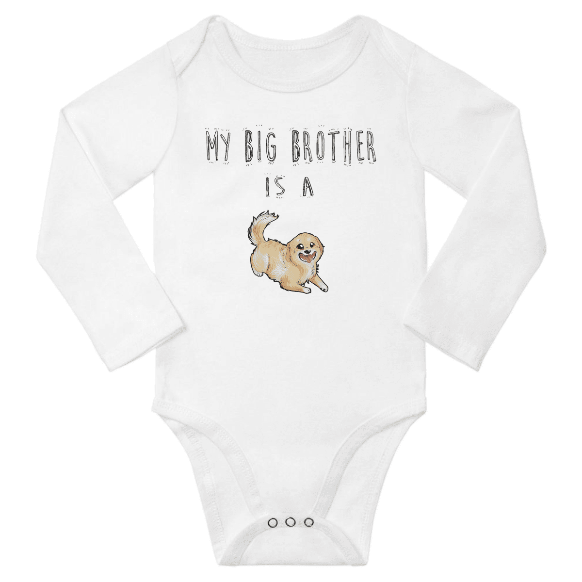 My Big Brother is a Tibetan Spaniel Dog Cute Baby Long Sleeve Bodysuit ...