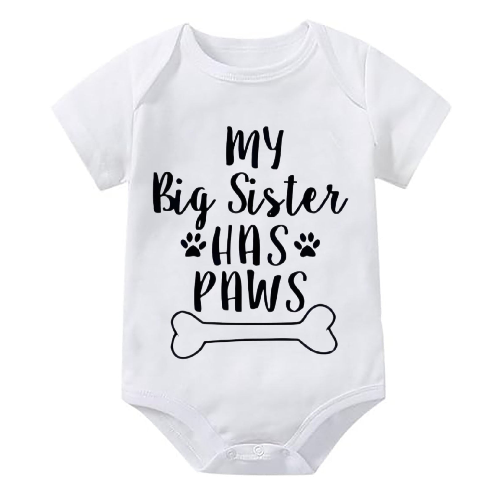 My Big Sister Has Paws First Outfit for Newborn Girl Short Sleeve Boy ...