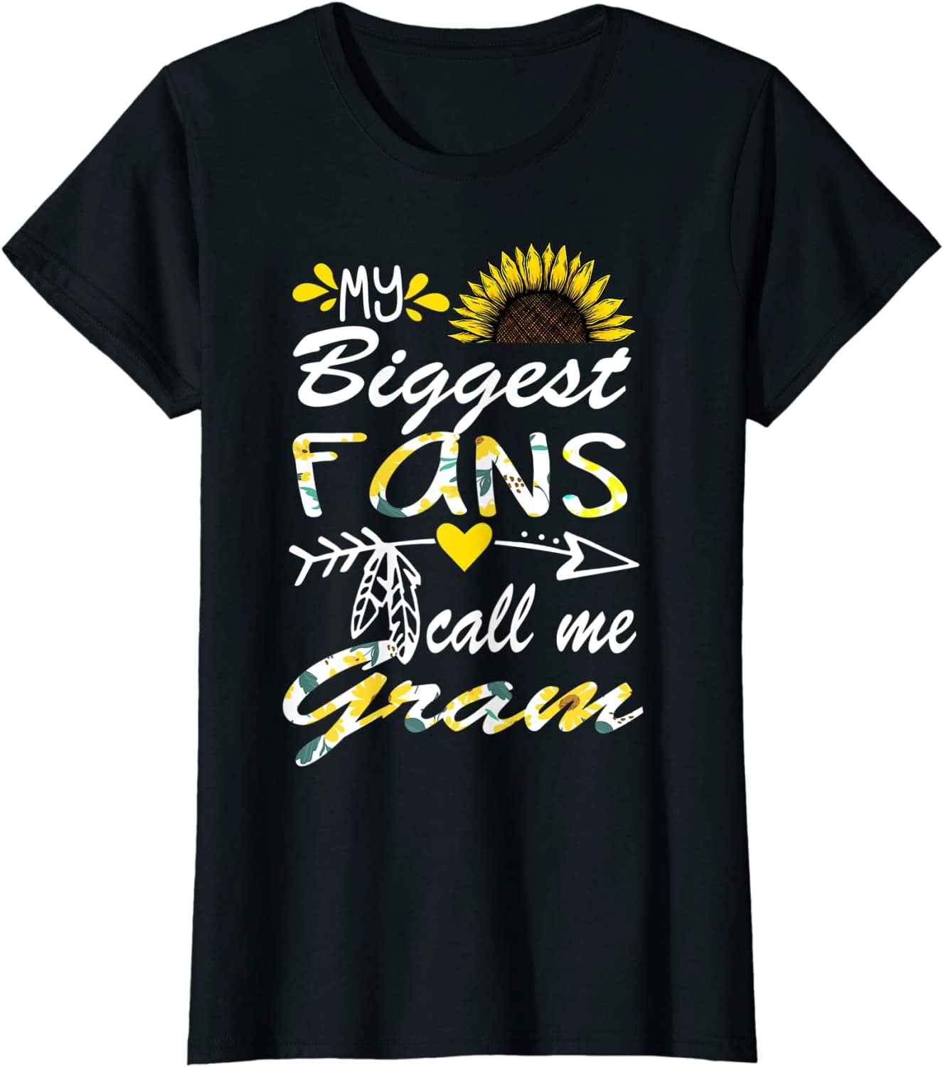 My Biggest Fan Call Me Gram Grandma Gifts Mothers Day Graphic T-Shirt ...