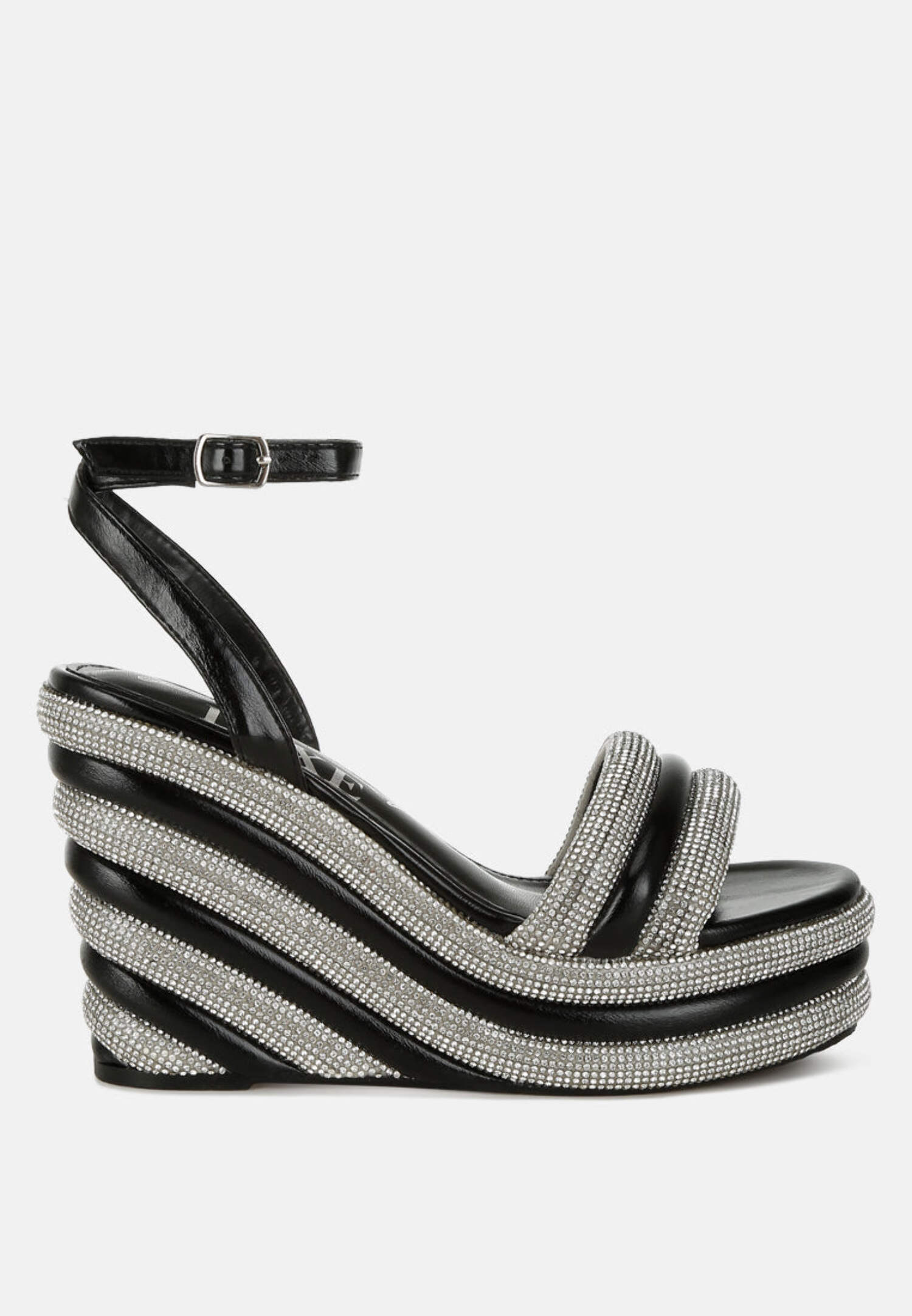 My Bliss Rhinestone Studded Wedge Sandals - Walmart.com