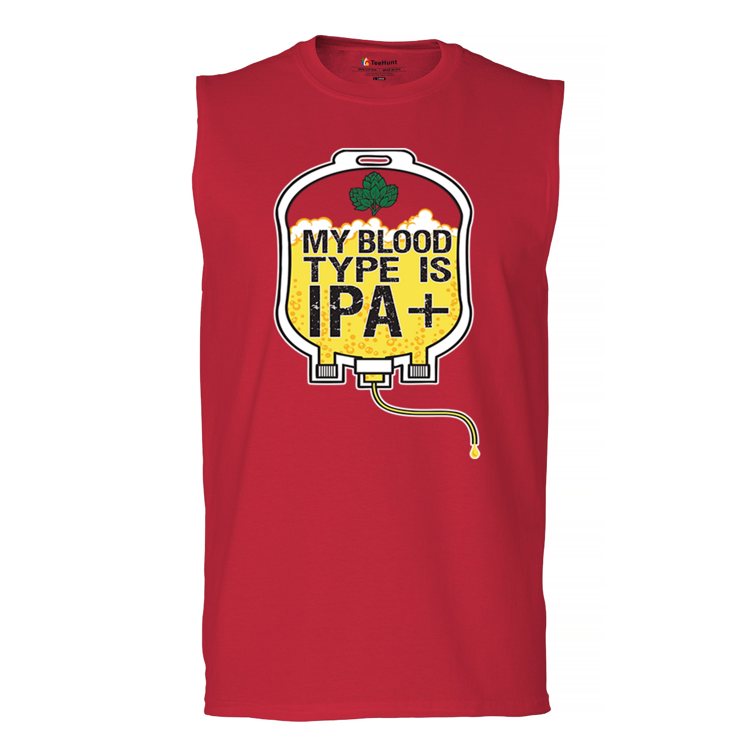 My Blood Type IPA Muscle Shirt Craft Brew Hop Lover Funny Beer Bag ...
