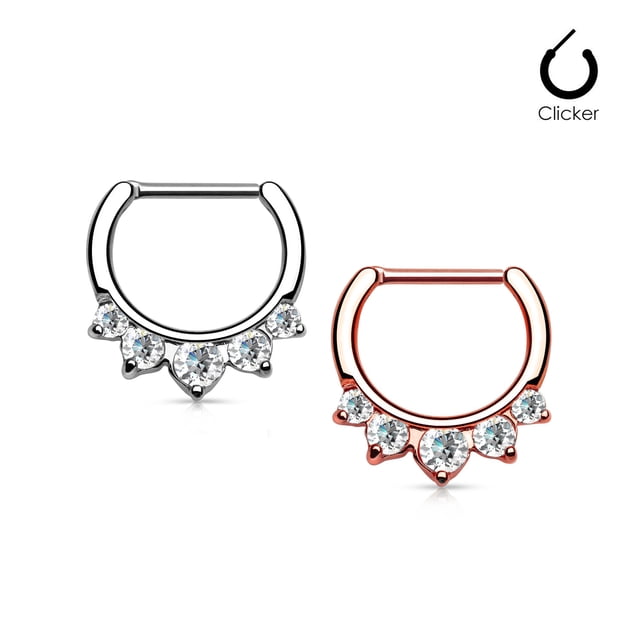 My Body Candy Septum Nose Piercing With Crystal Stones Body Piercing ...