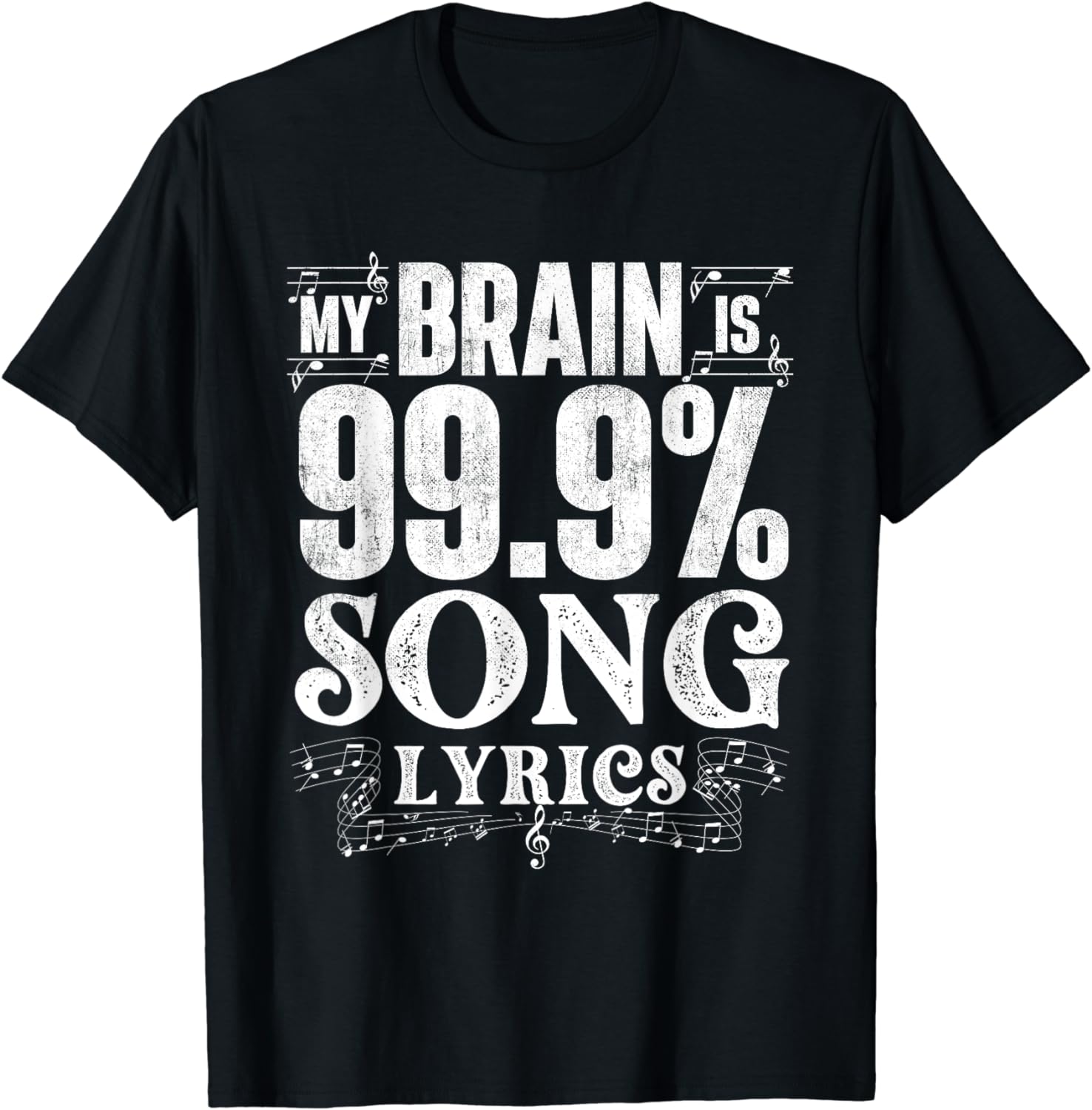 My Brain Is 99% Song Lyrics - Karaoke Party Musician Singer T-Shirt ...