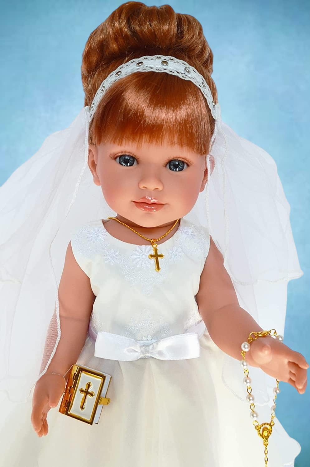DollsHobbiesNMore Communion Gown for 18 Inch Dolls, Chiffon and Satin ...