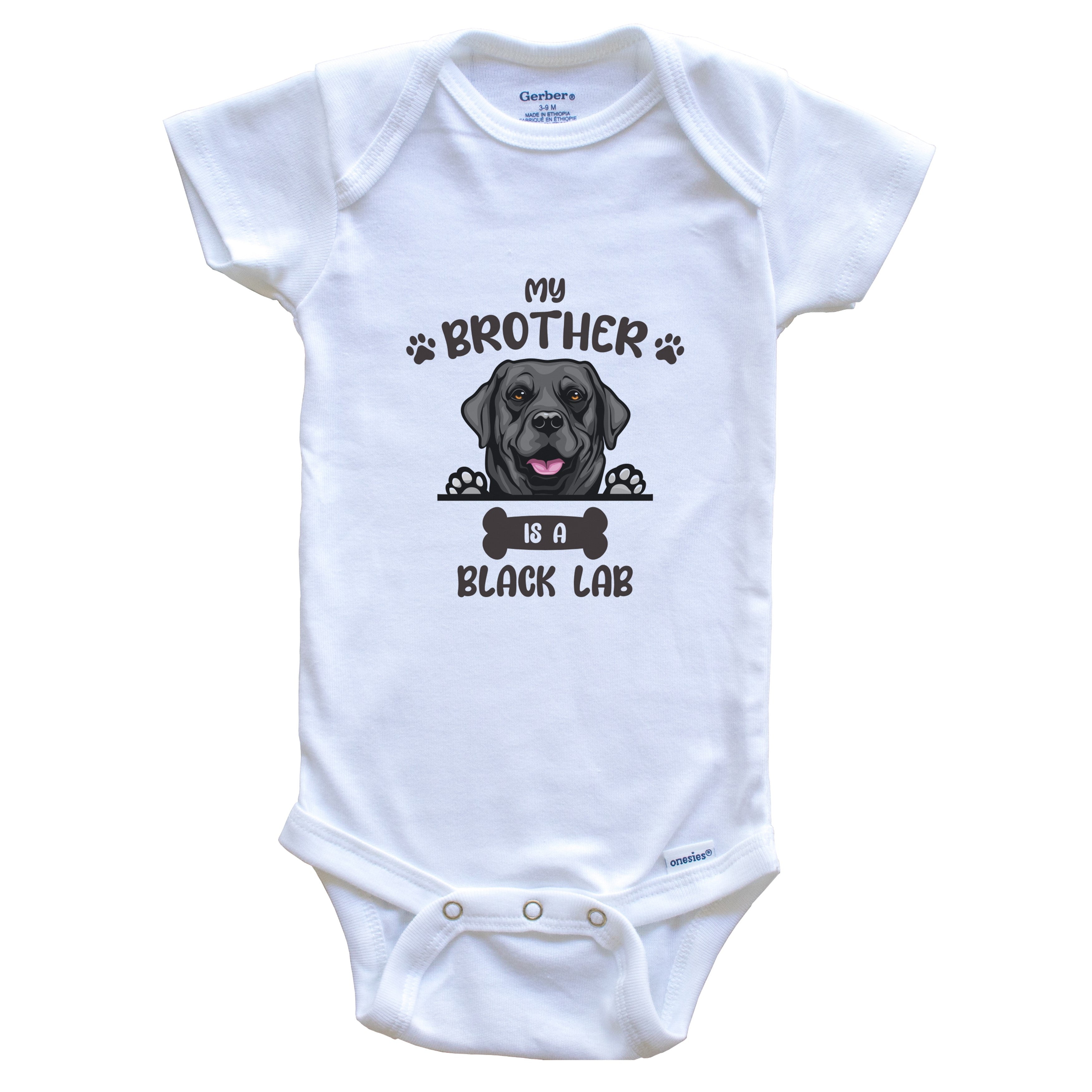 My Brother Is A Black Lab Cute Dog Breed Baby Bodysuit, 6-9 Months ...