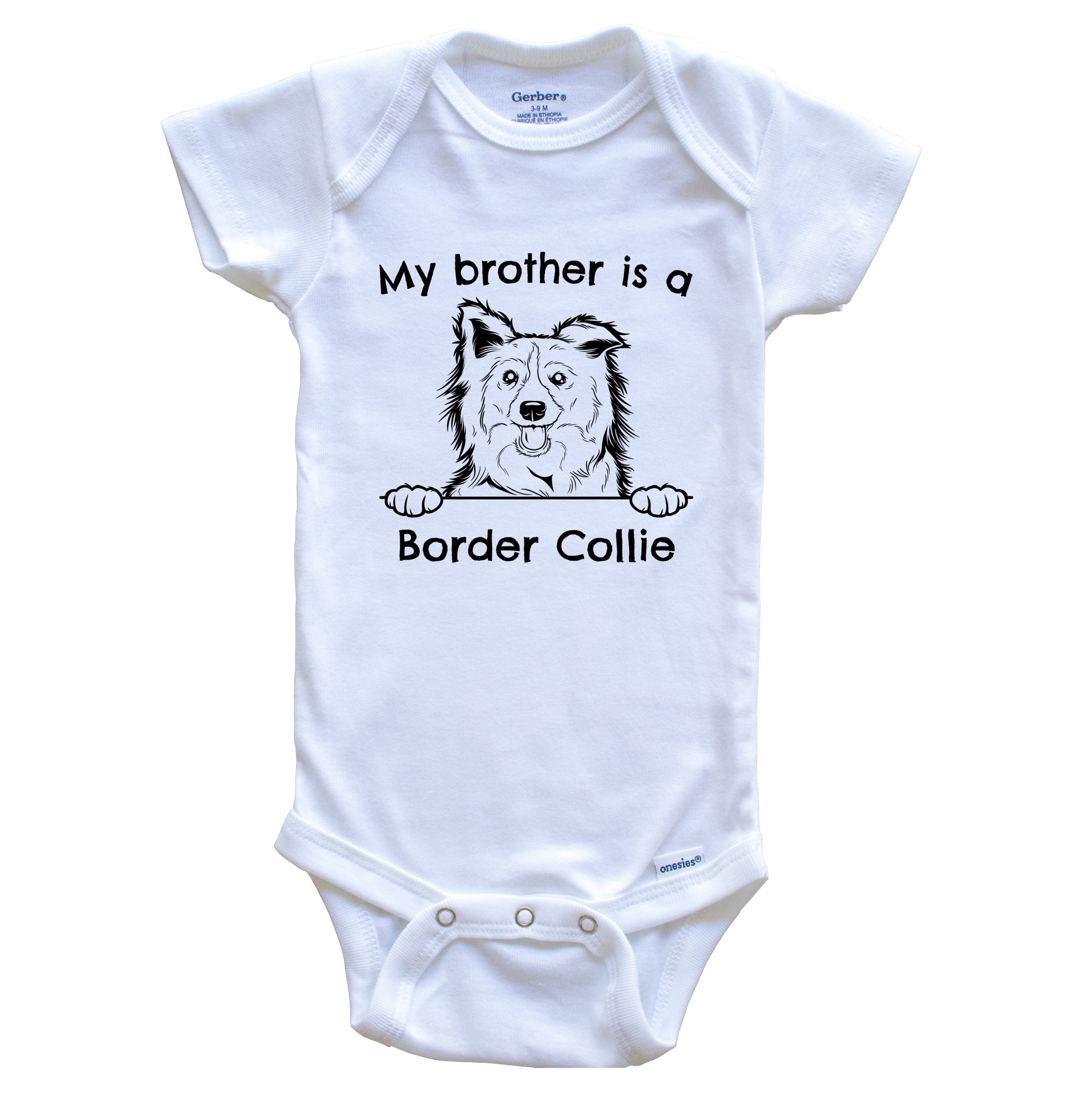 My Brother is a Border Collie Cute Dog Breed Baby Bodysuit, 0-3 months ...