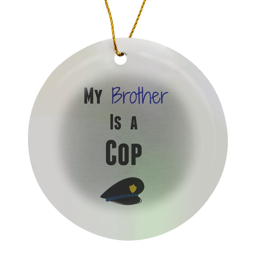 3drose, My Brother Is a Cop Phrase Blue with Grey Background, Circle ...