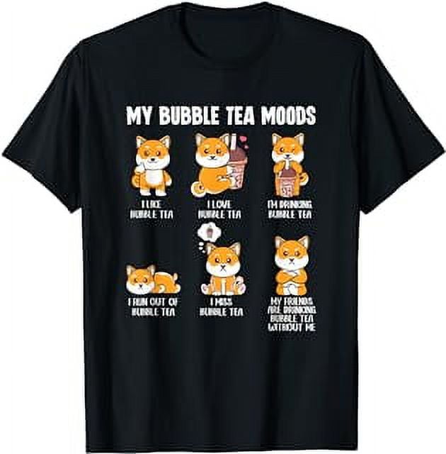 My Bubble Tea Moods Cute Kawaii Boba Tea Bubble Tea T-Shirt - Walmart.com
