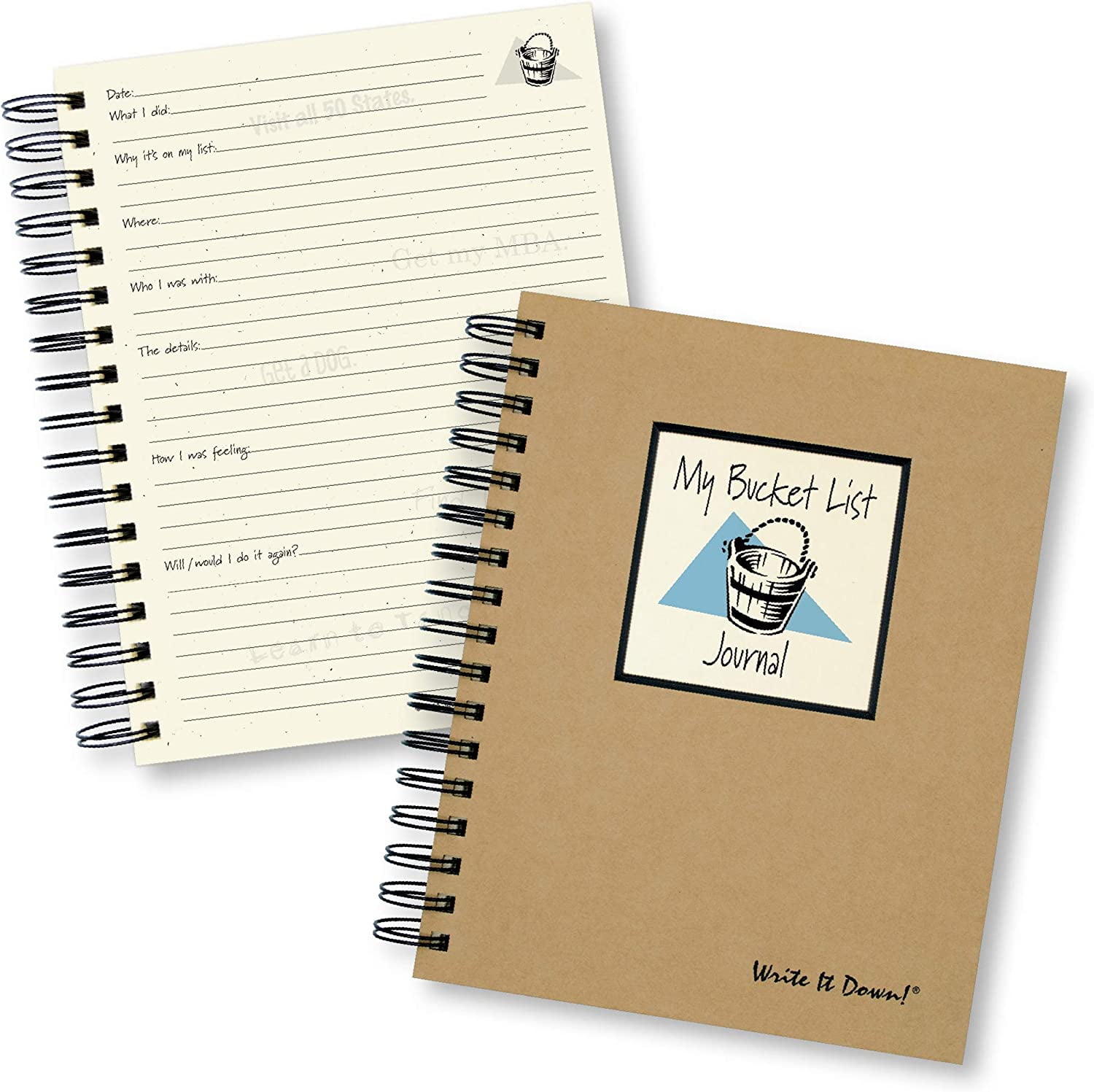 My Bucket List Journal (Natural Brown) (Write It Down!) - Walmart ...
