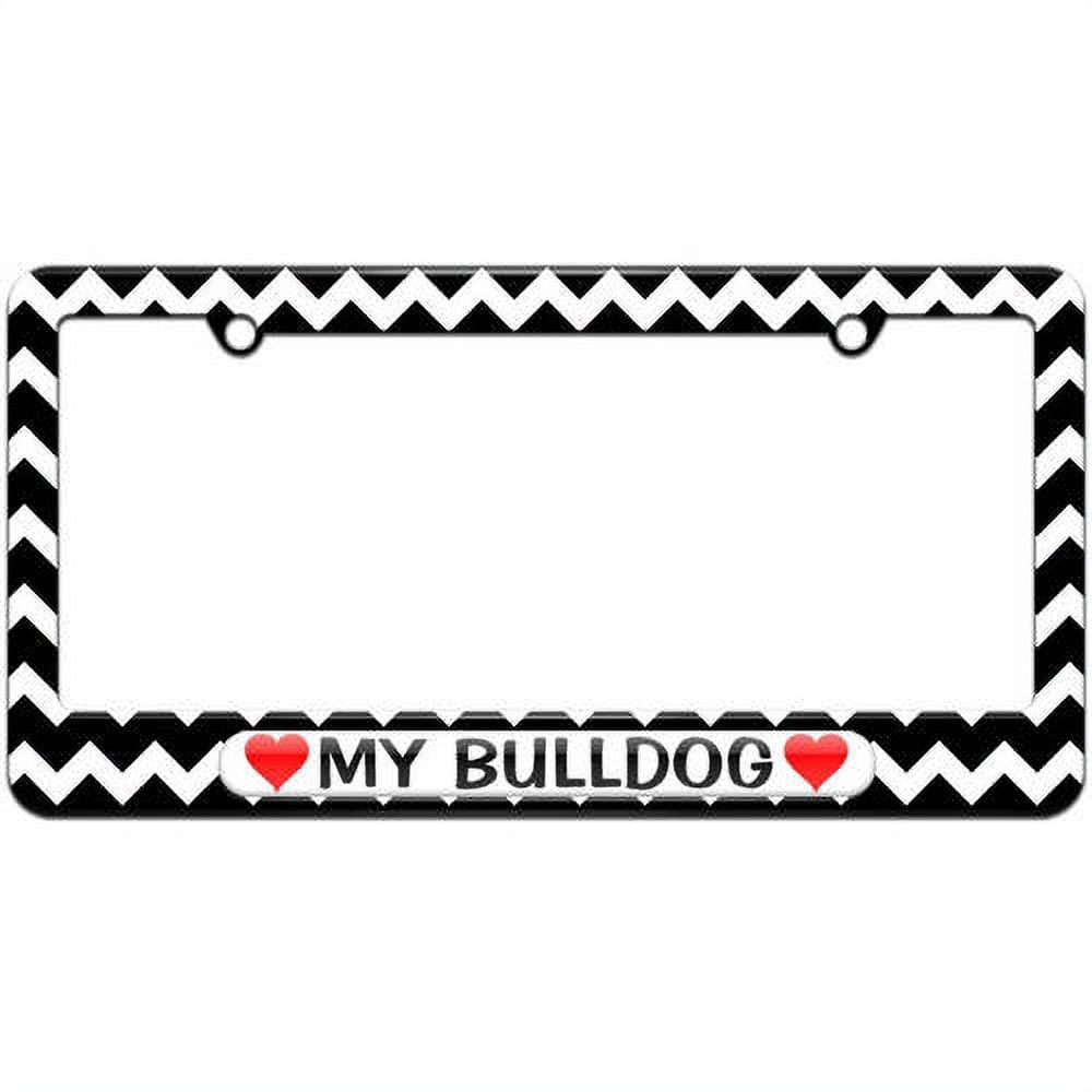 My Bulldog Love with Hearts License Plate Tag Frame, Multiple Colors ...