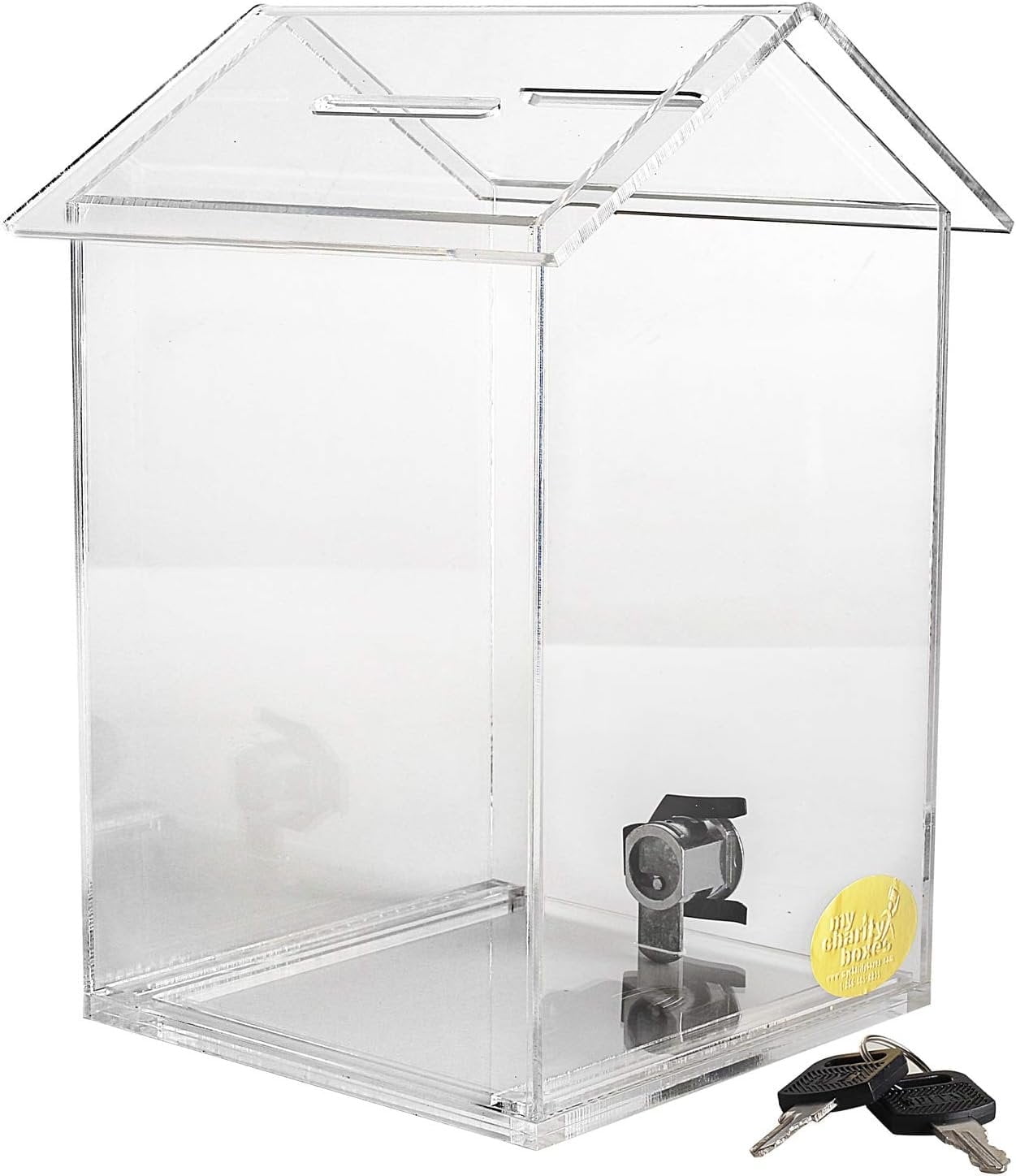 My Charity Boxes, Penthouse Acrylic Donation and Ballot Container, Lock ...