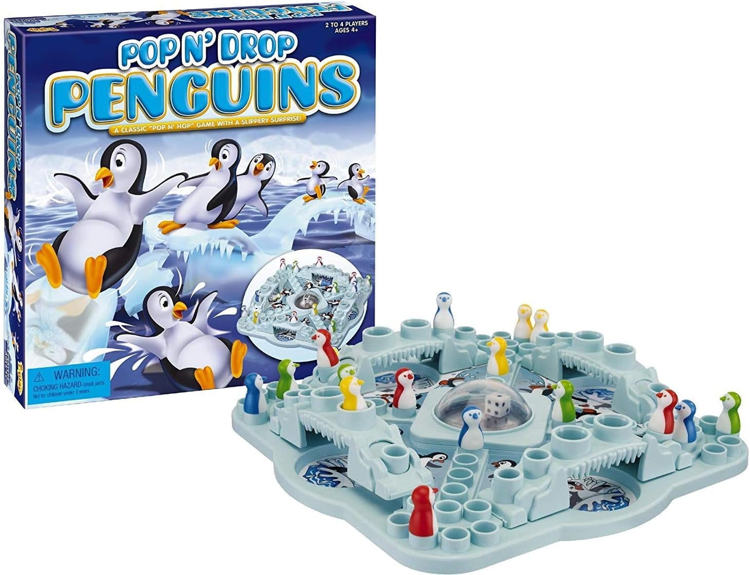 My Charity Boxes Pop 'n Drop Penguins Classic Game Pop N Hop 3-D Board Game with a Slippery ...