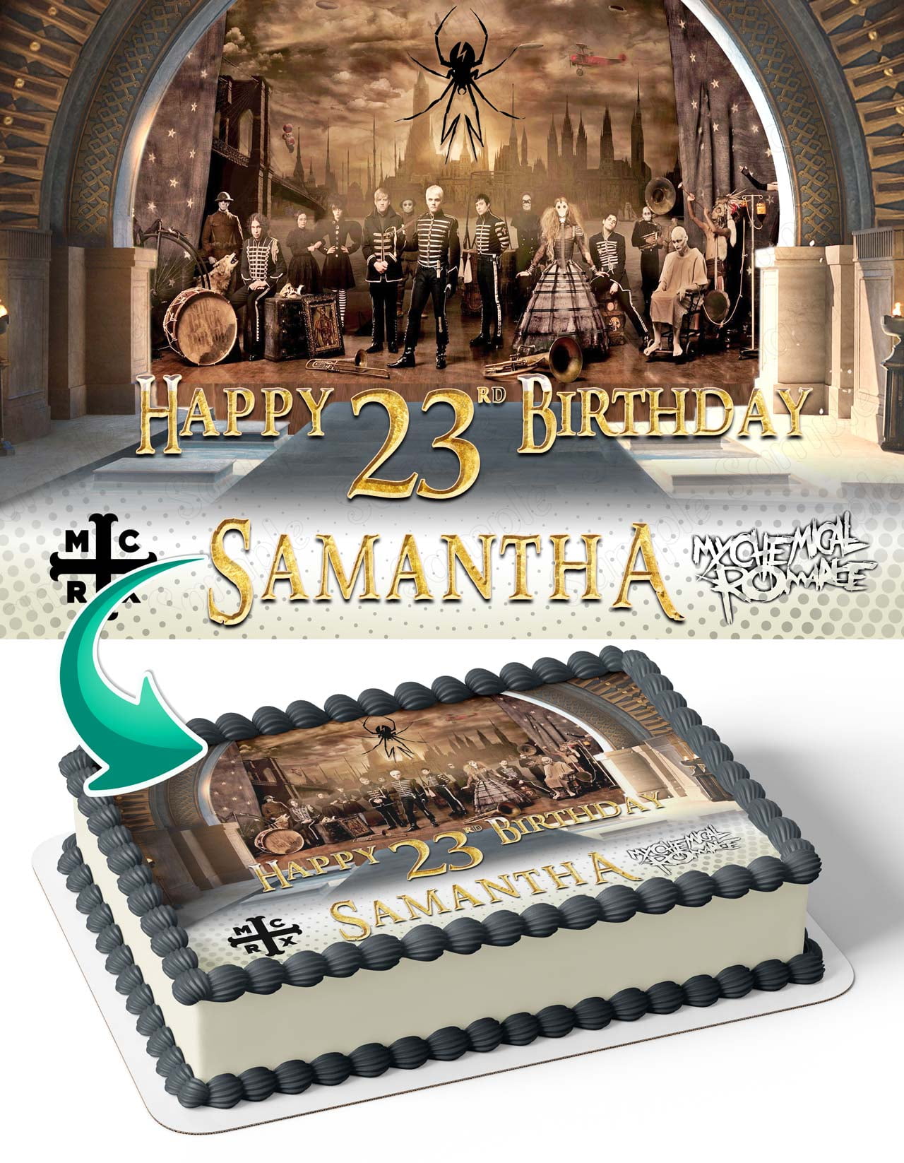 My Chemical Romance Edible Image Cake Topper Personalized Birthday ...